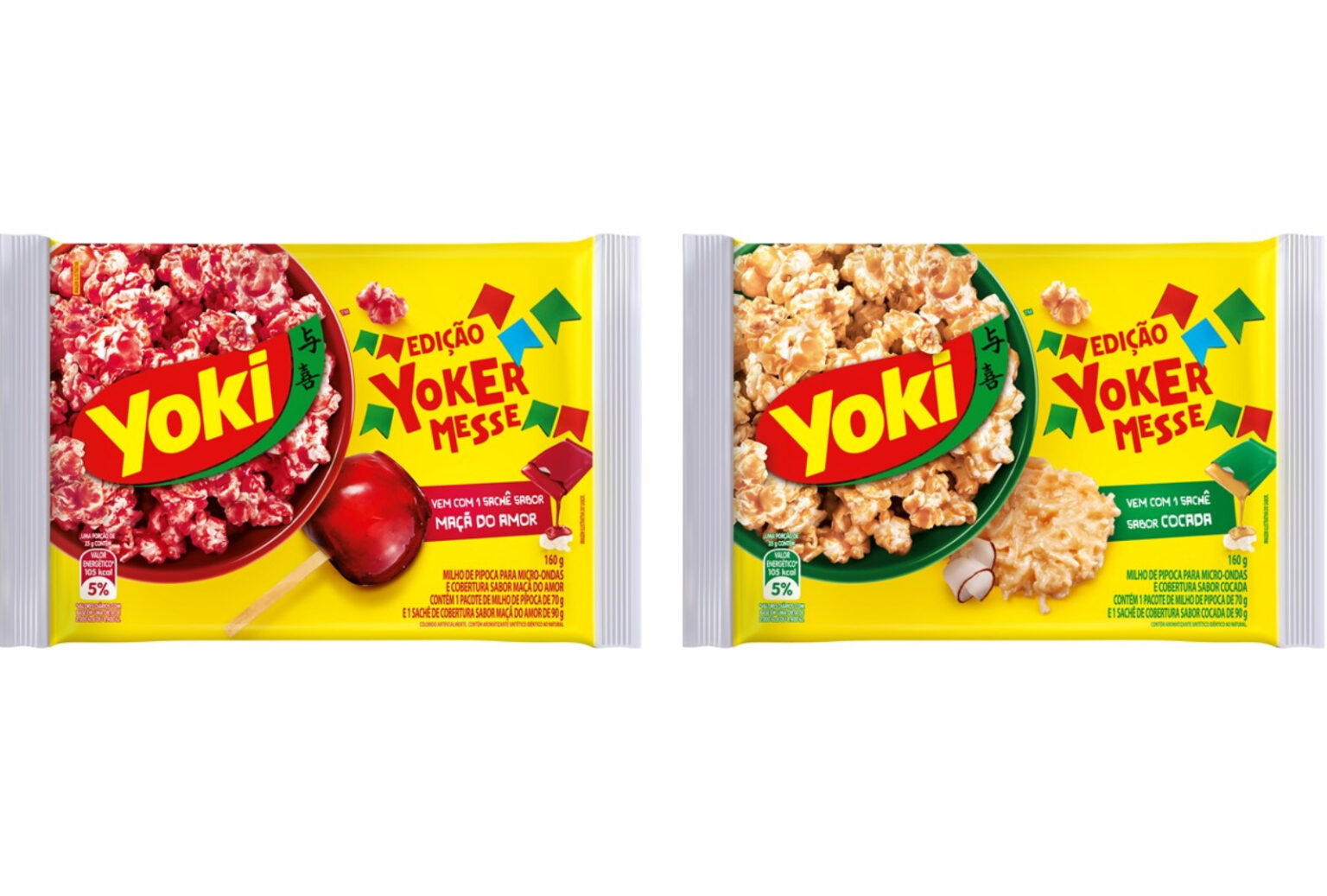 Yoki lança pipocas de micro-ondas de maçã do amor e cocada | Visão Oeste