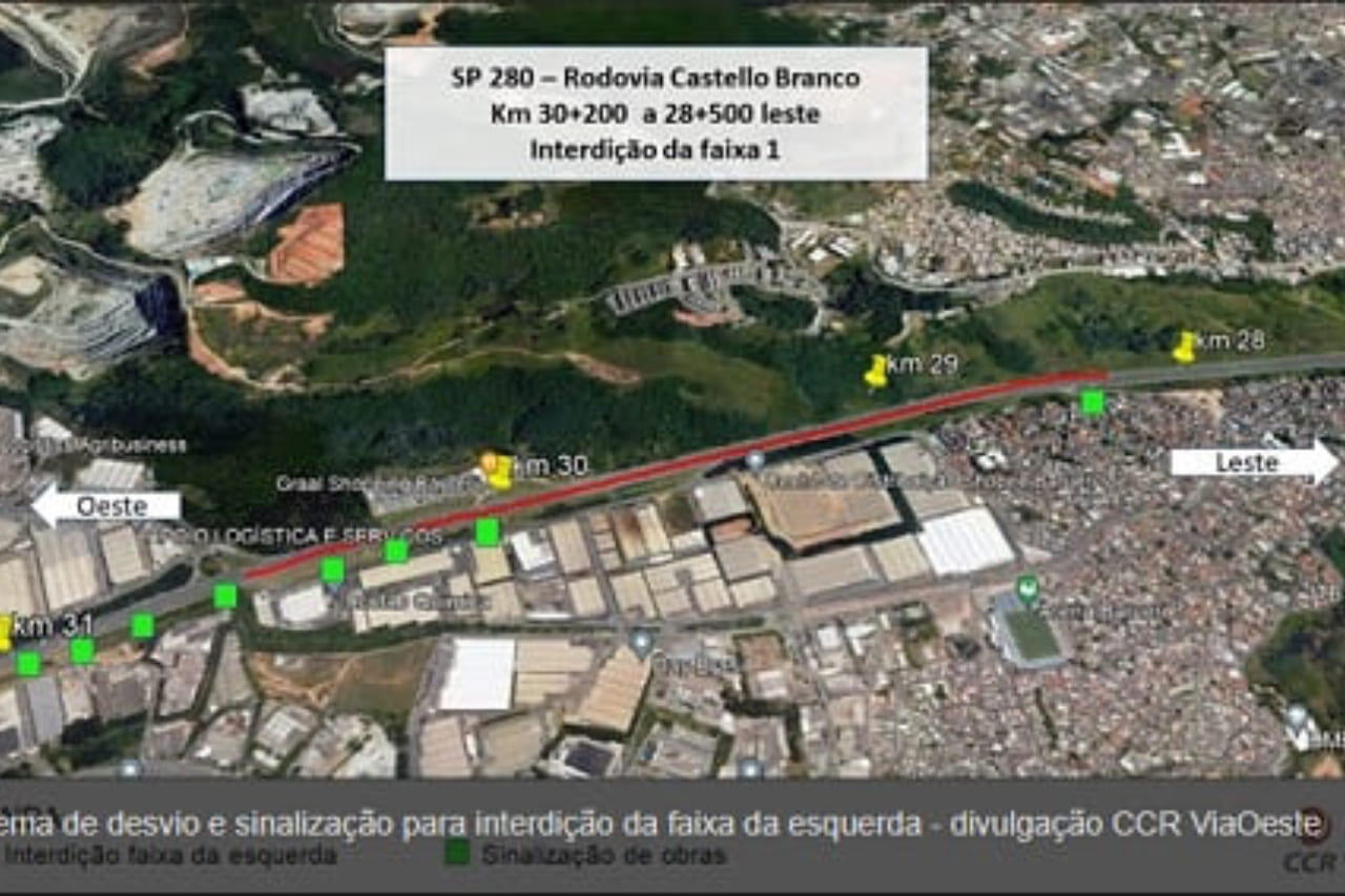 ViaOeste altera faixas de rolamento da Castelo a partir de hoje (28) em ...